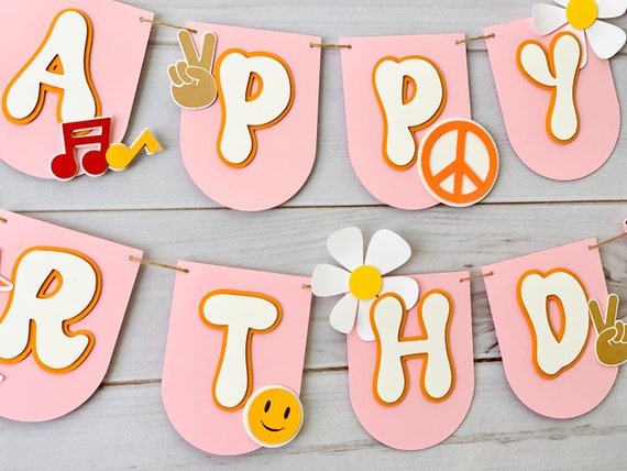 Groovy Banner Two Groovy Birthday Hippie Banner - Etsy
