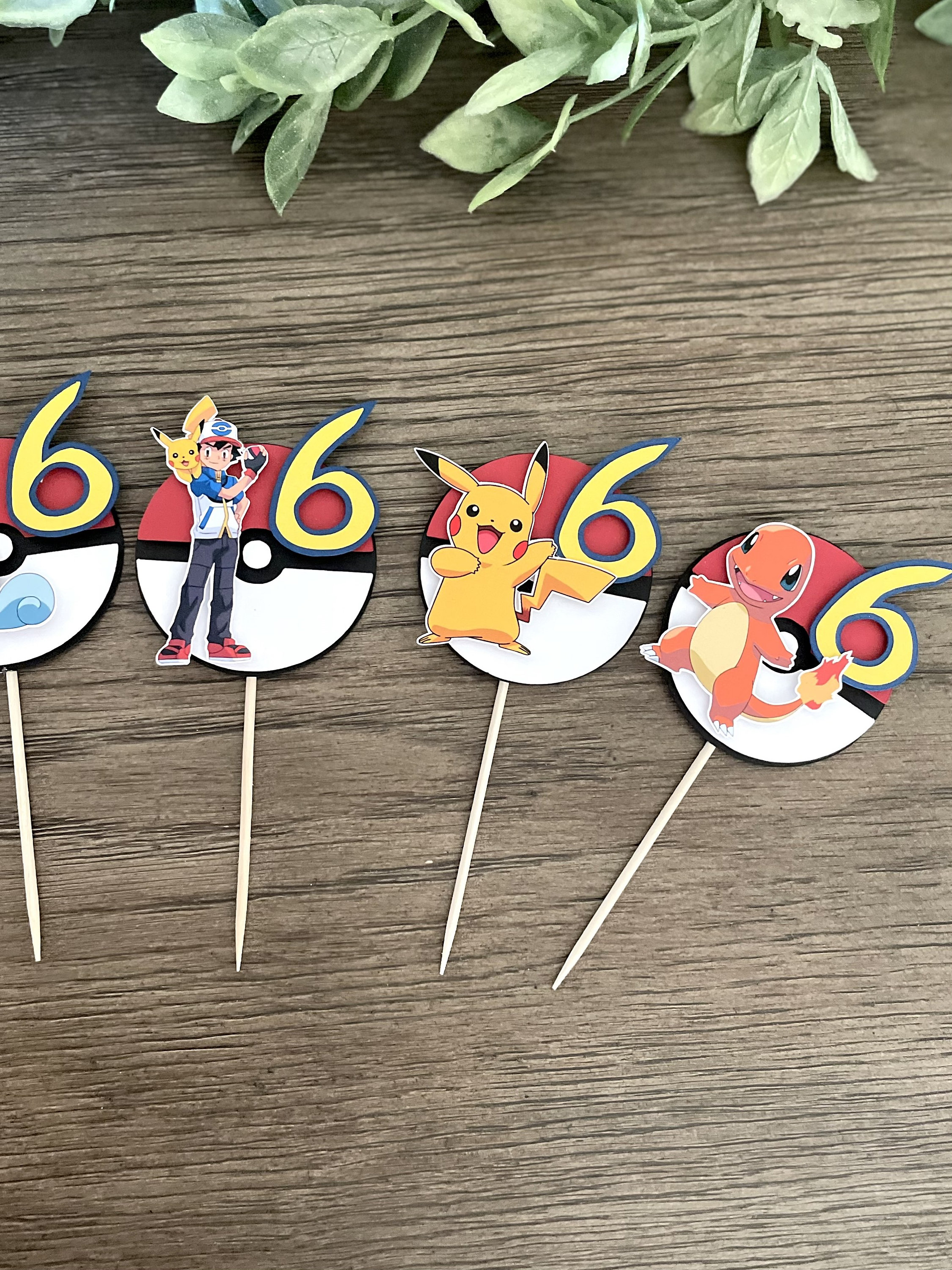 Pokemon Cupcake Toppers Pokemon Birthday Pokemon Decor - Etsy
