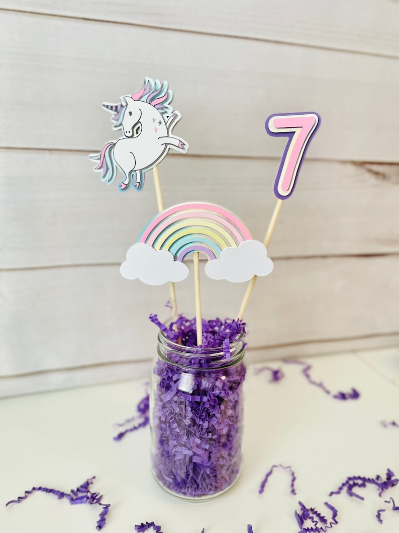 Rainbow Unicorn Centerpieces Rainbow Unicorn Decor Unicorn - Etsy