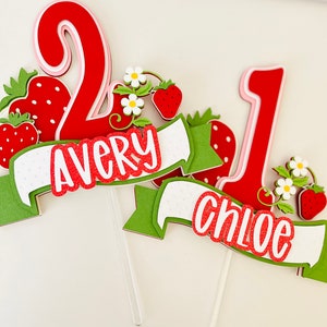 Strawberry Cake Topper, Sweet One, Two Sweet Birthday - Etsy