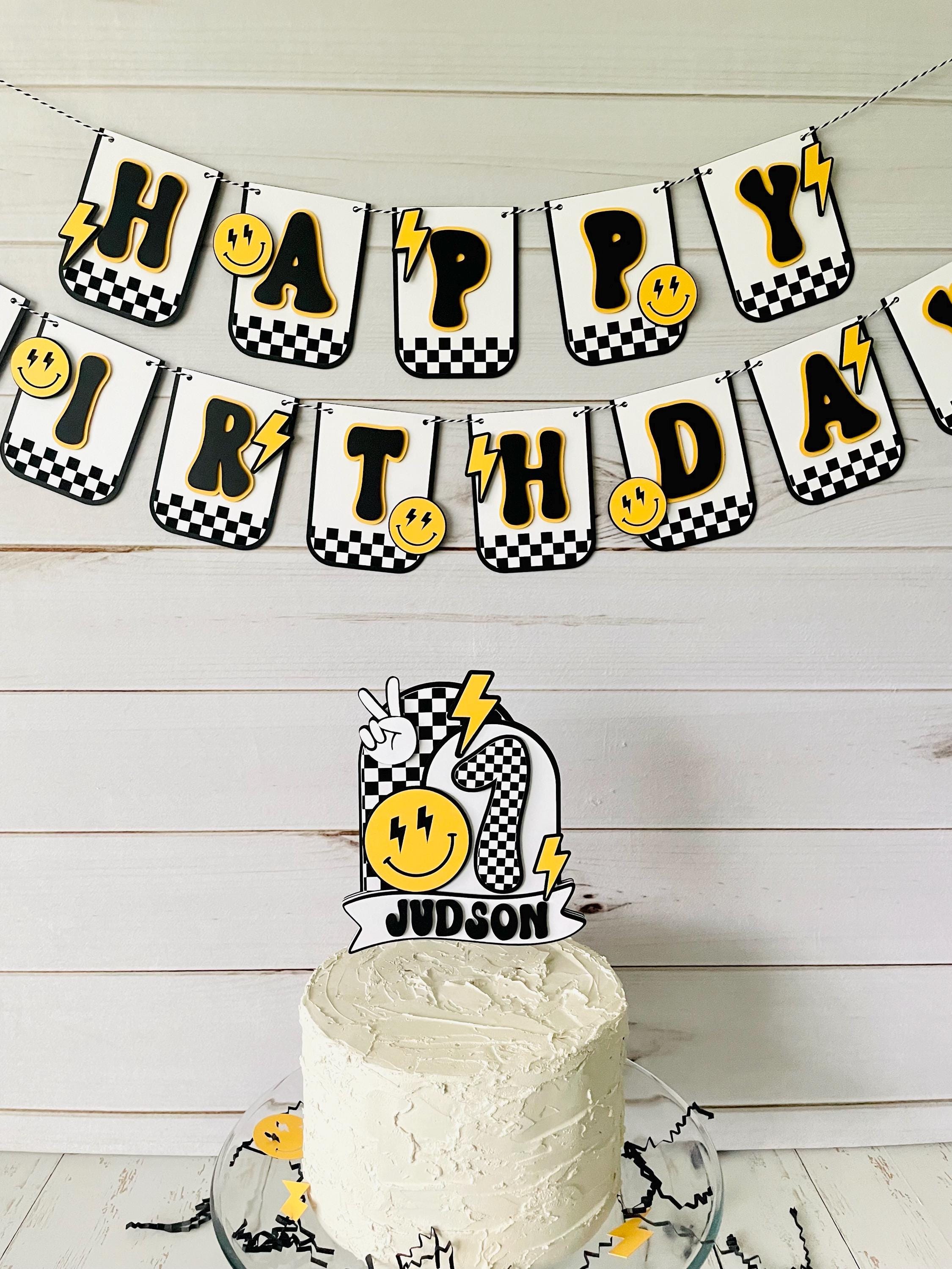 Smiley Face Favor Tags, Checkered Favor Tags, Smiley Face Birthday ...