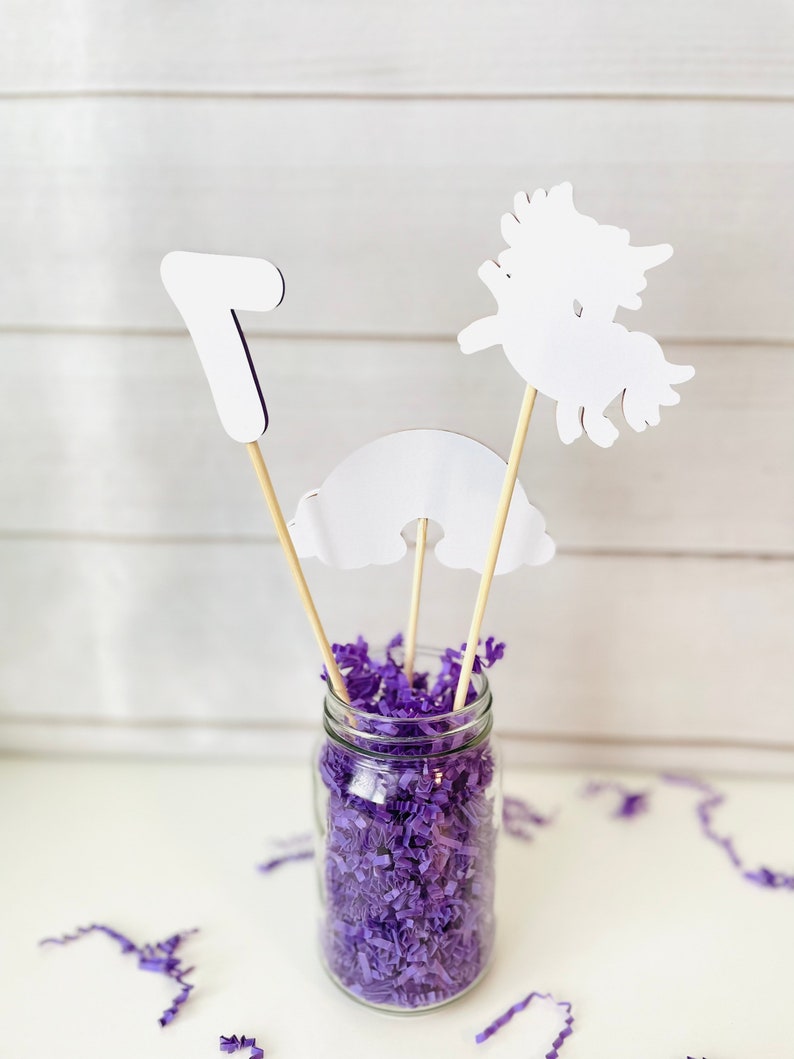 Rainbow Unicorn Centerpieces Rainbow Unicorn Decor Unicorn | Etsy