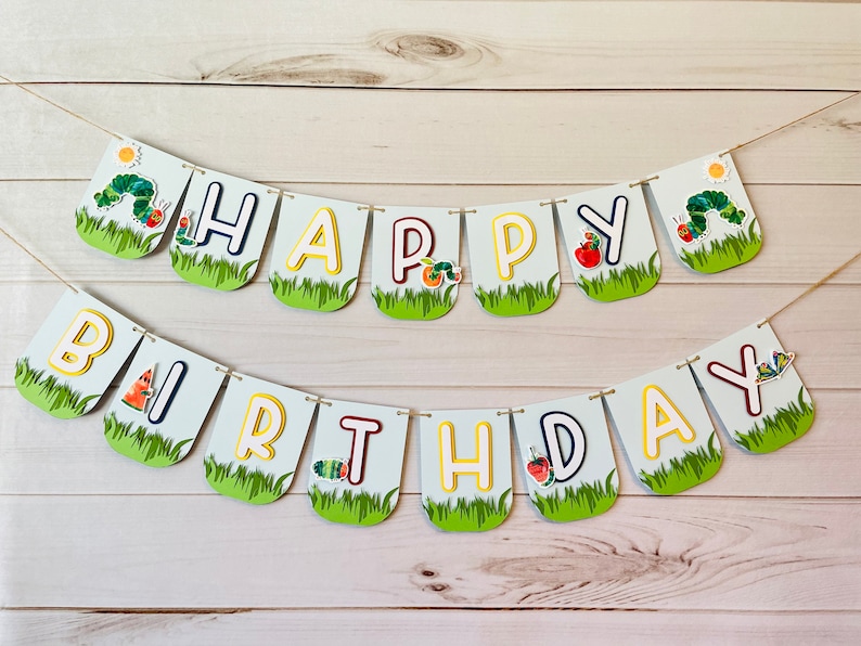 Hungry Caterpillar Banner Caterpillar Birthday Caterpillar - Etsy