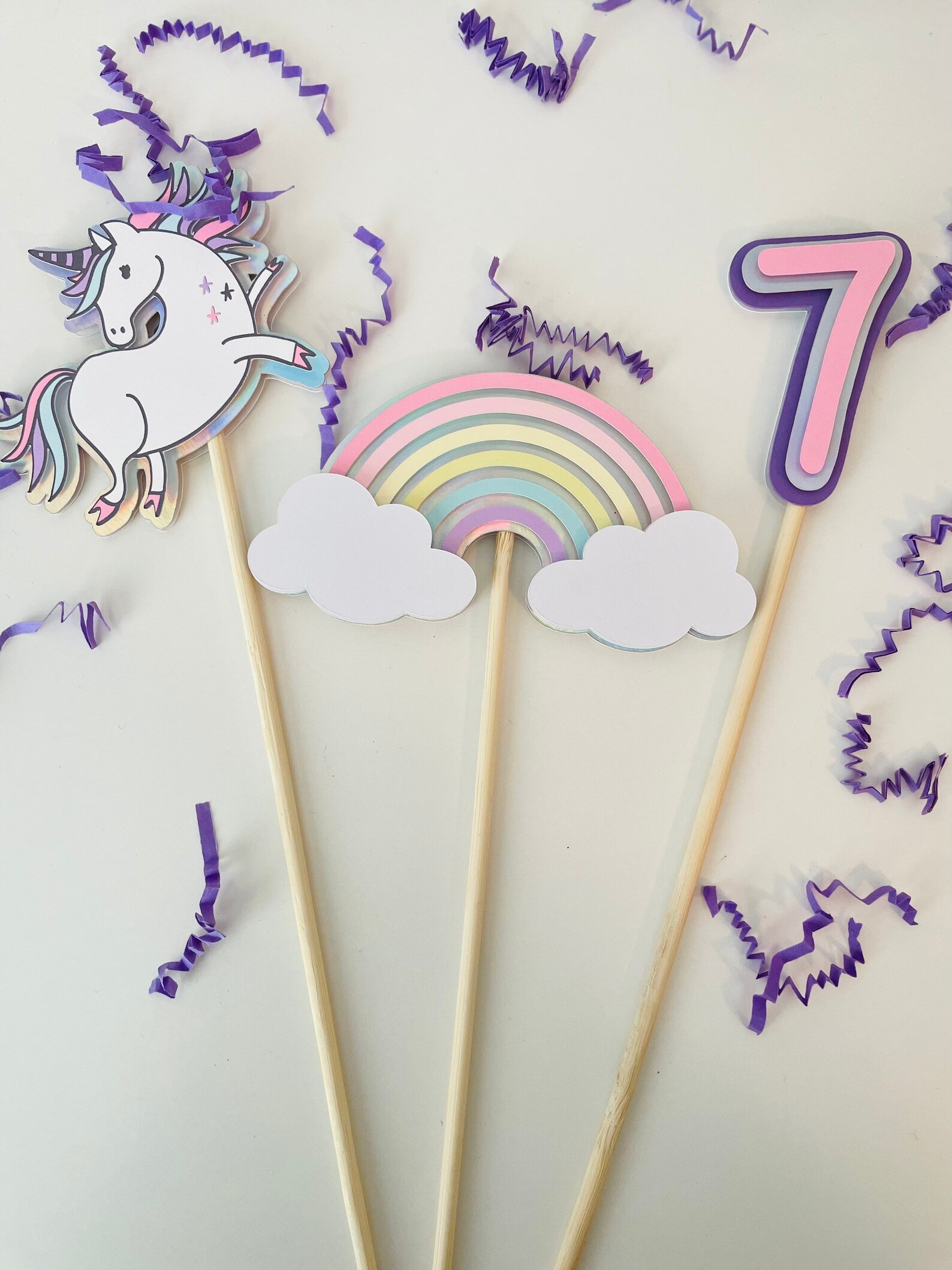 Rainbow Unicorn Centerpieces Rainbow Unicorn Decor Unicorn | Etsy