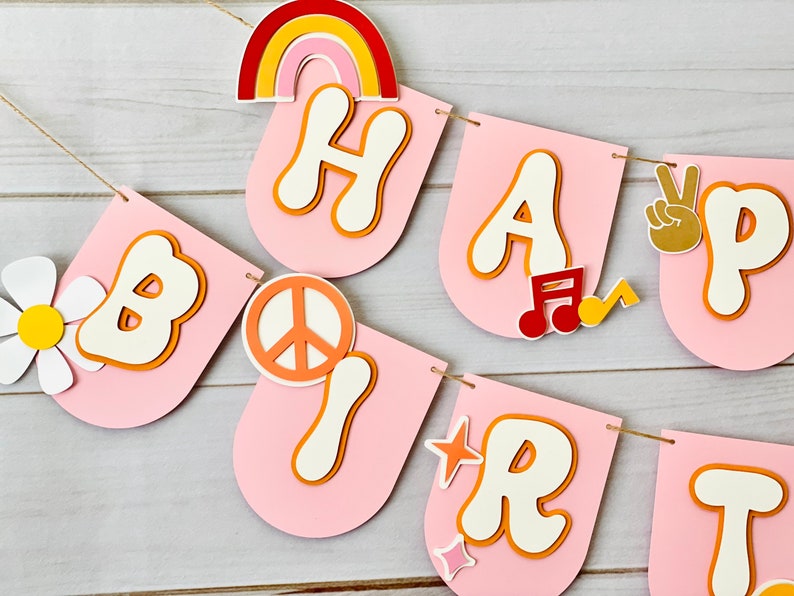 Groovy Banner, Two Groovy Birthday, Hippie Banner - Etsy