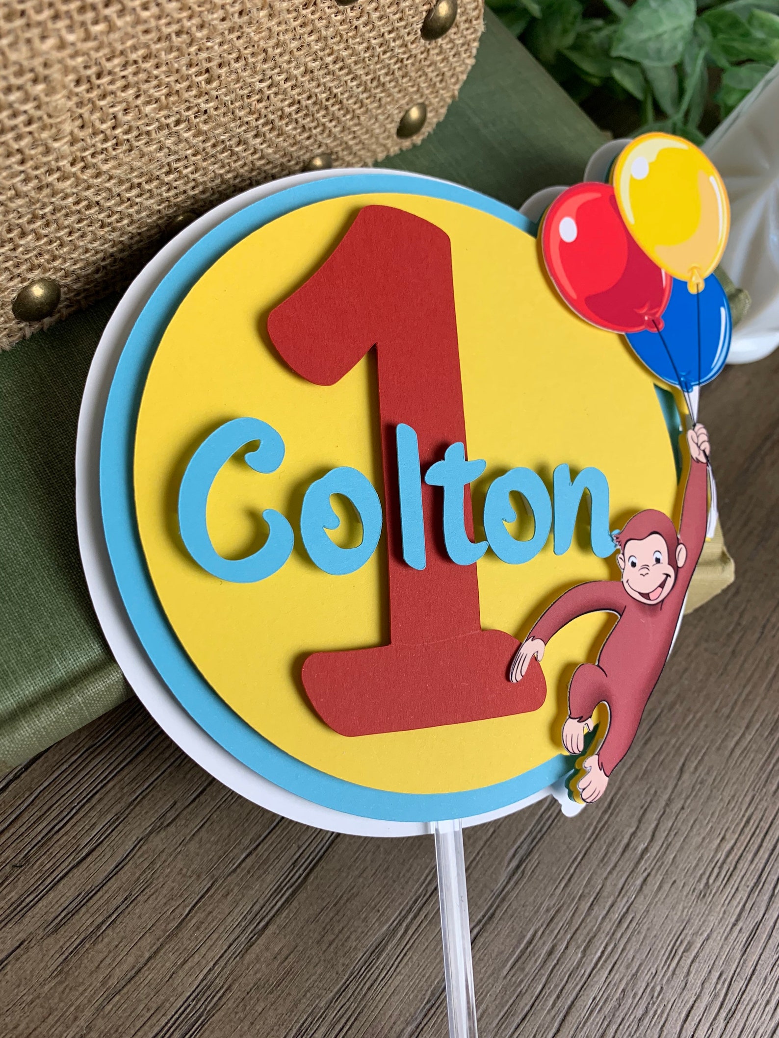 Curious George Cake Topper, Curious George Birthday, Curious George ...