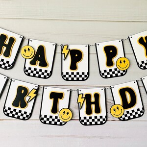 Smiley Face Banner, One Cool Dude Banner, Happy Dude Banner, Checkered ...