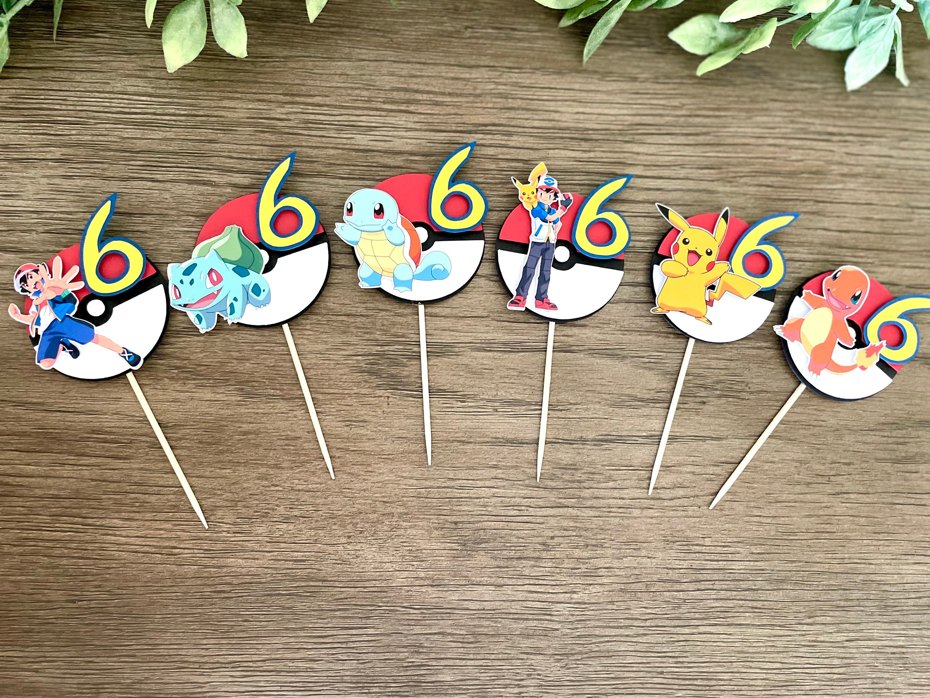 Pokemon Cupcake Toppers Pokemon Birthday Pokemon Decor - Etsy