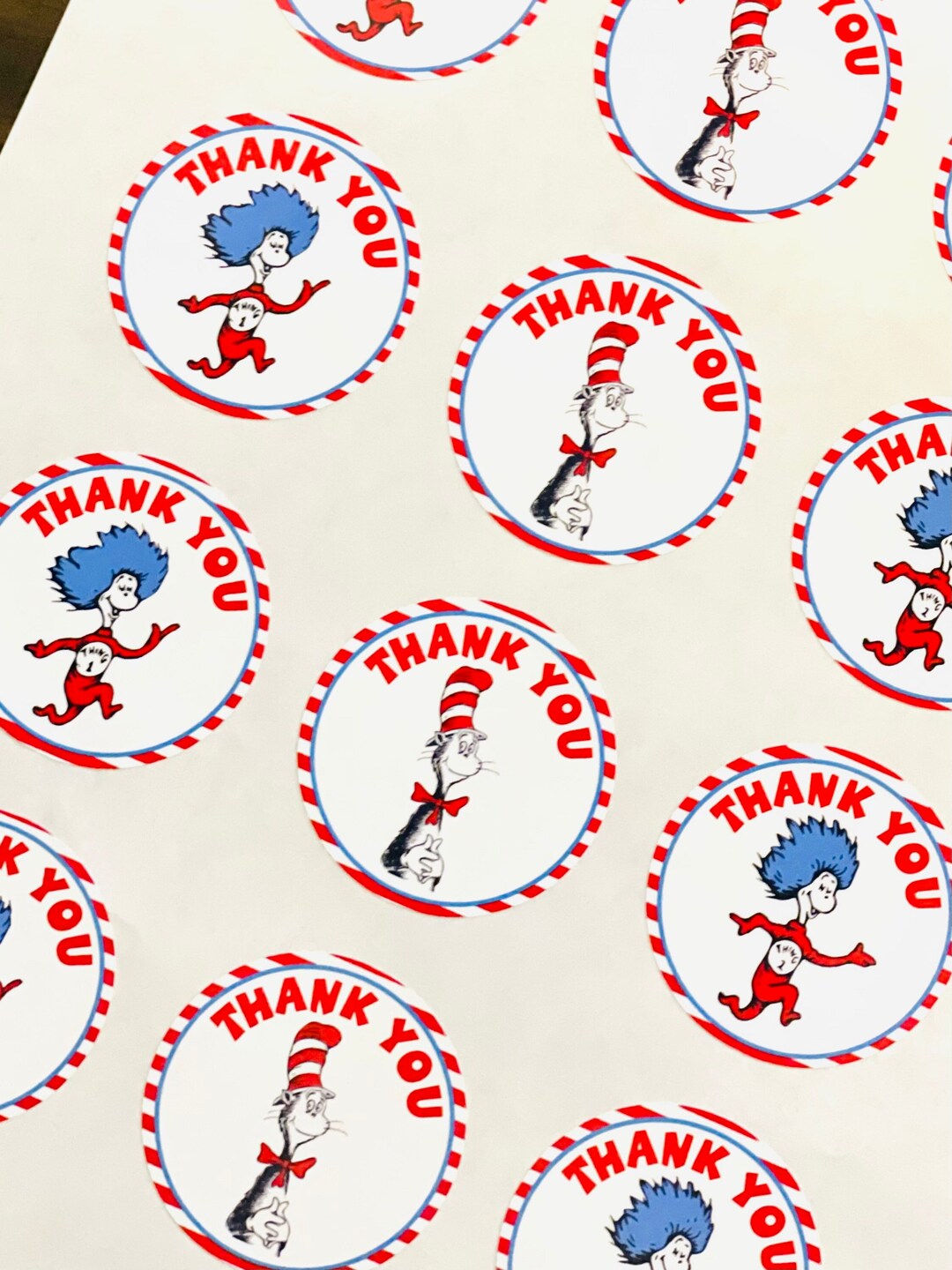 Cat in the Hat Stickers, Dr Seuss Stickers, Favor Stickers - Etsy