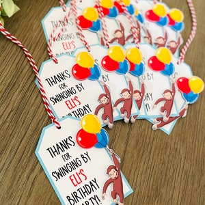 Curious George Favor Tags, Curious George Birthday - Etsy