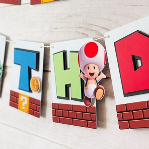 Super Mario Banner, Mario Party, Mario Birthday Decor - Etsy