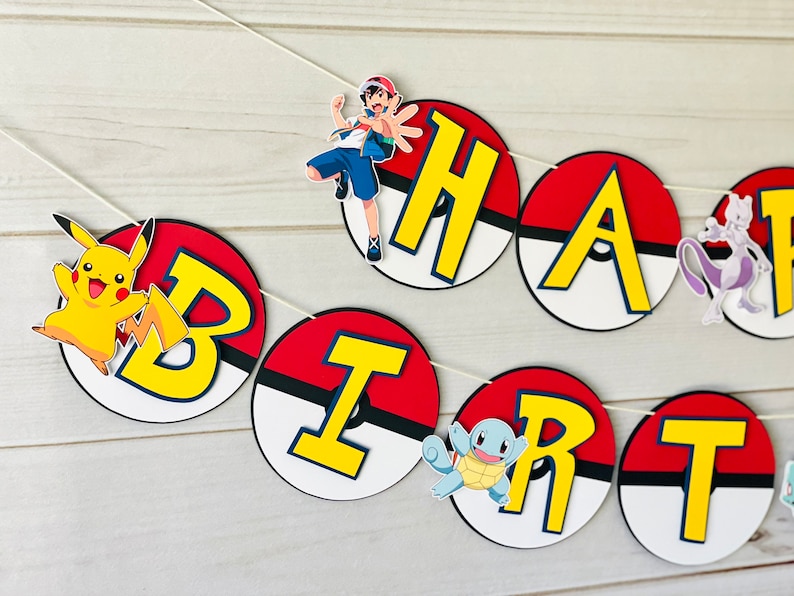 Pokemon Banner, Pokemon Birthday Decor, Pokemon Party - Etsy