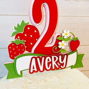 Strawberry Cake Topper, Sweet One, Two Sweet Birthday - Etsy
