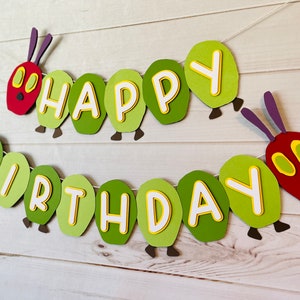 Hungry Caterpillar Banner, Caterpillar Birthday, Caterpillar Decor ...
