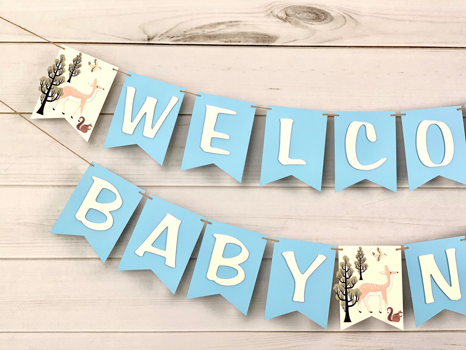 Woodland Baby Banner Welcome Baby Banner Baby Shower Decor | Etsy