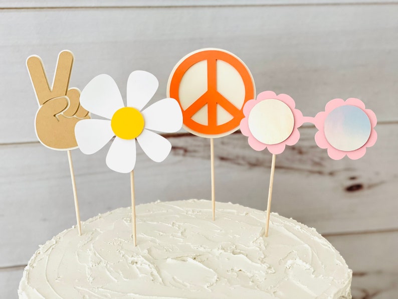 Two Groovy Cupcake Toppers Hippie Cupcake Toppers - Etsy