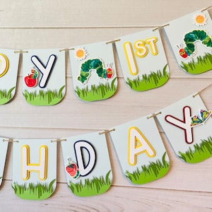 Hungry Caterpillar Banner, Caterpillar Birthday, Caterpillar Banner ...
