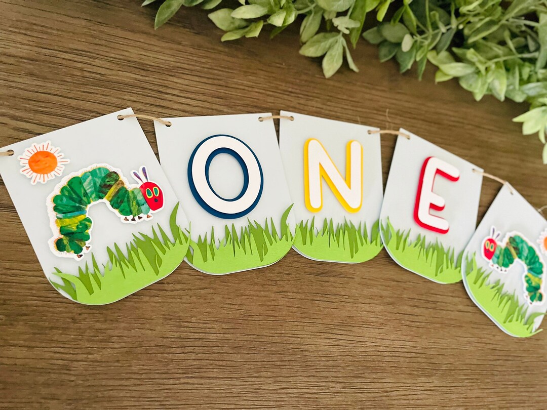 Hungry Caterpillar Banner, Caterpillar Birthday, Caterpillar Banner ...