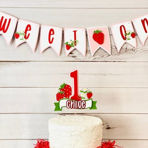 Strawberry Banner, Sweet One, Two Sweet, Berry 1st Birthday - Etsy