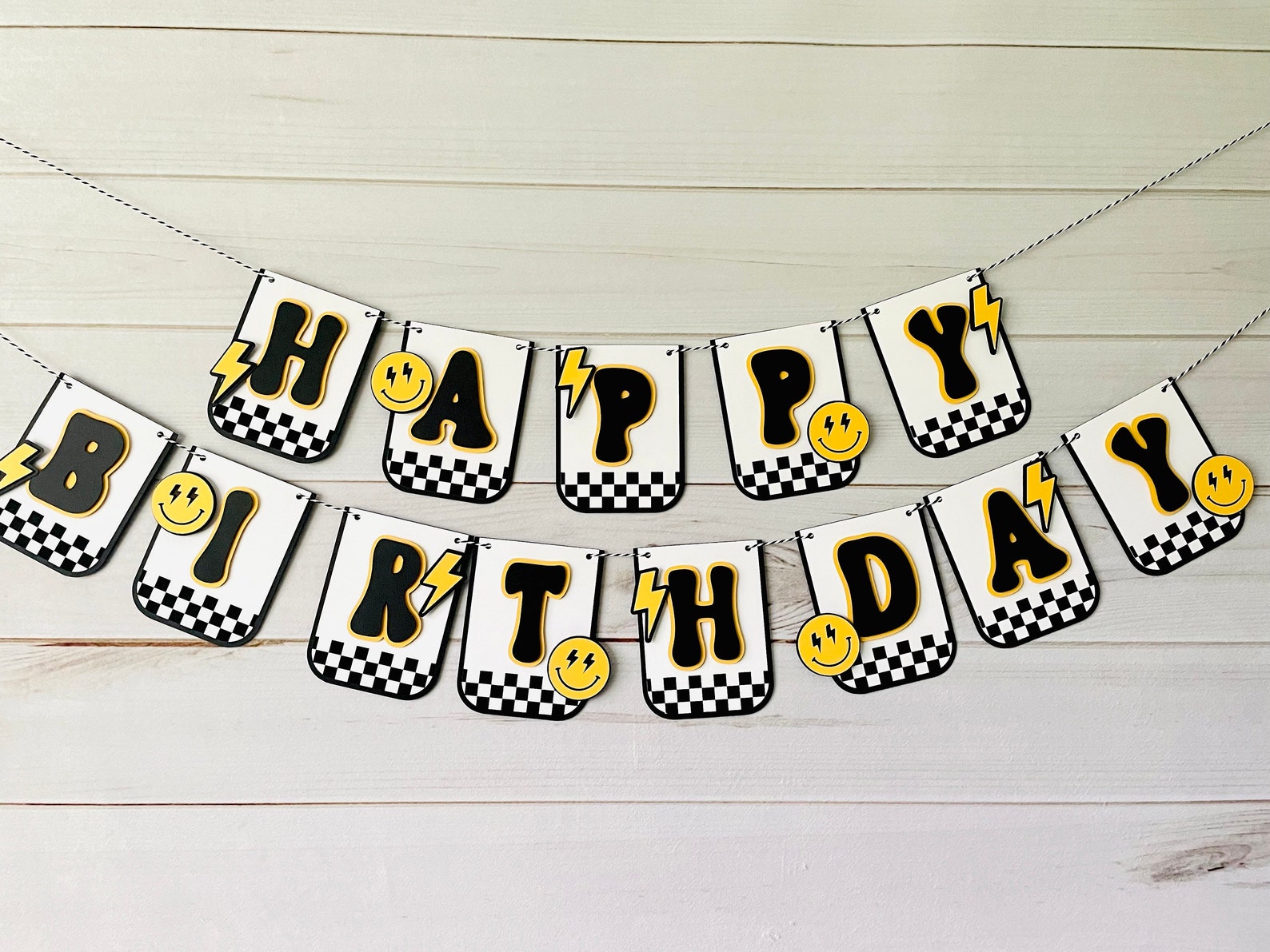 Smiley Face Banner, One Cool Dude Banner, Happy Dude Banner, Checkered ...