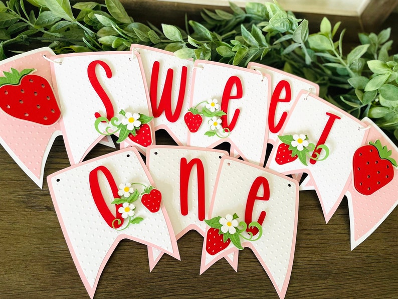 Strawberry Banner, Sweet One, Two Sweet, Berry 1st Birthday - Etsy