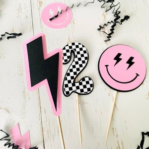 Smiley Face Cupcake Topper, Smiley Checkered Topper, Happy Girl Decor ...
