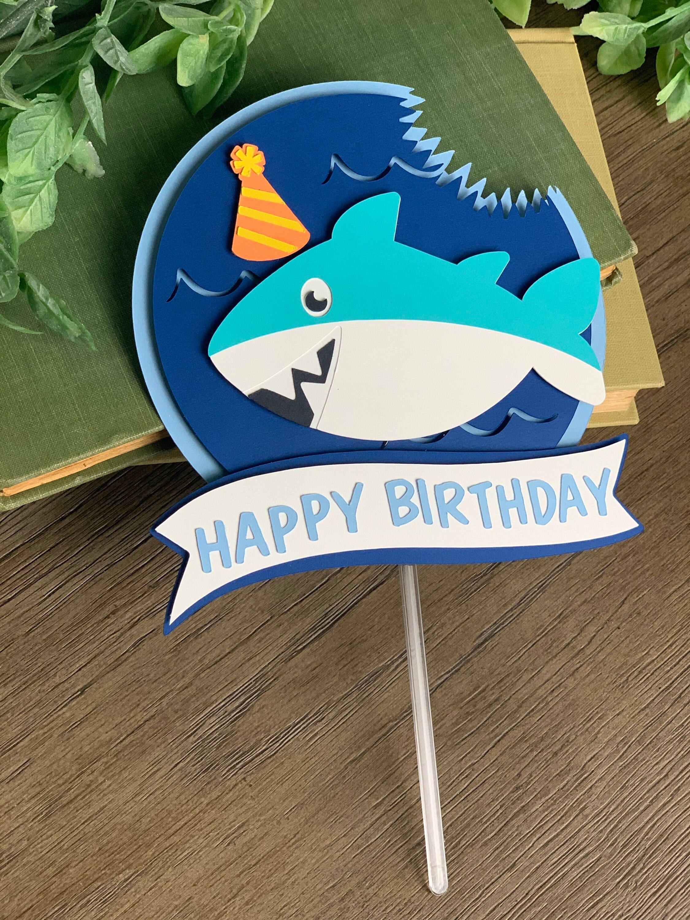 Shark Cake Topper Shark Birthday Decor Shark Party Shark | Etsy