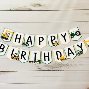 Tractor Banner, Construction Banner, Tractor Birthday Banner, Tractor ...