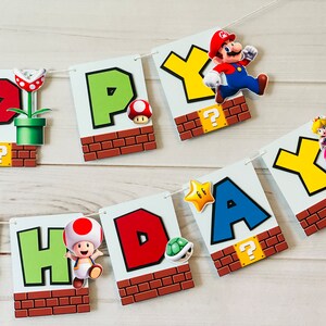 Super Mario Banner, Mario Party, Mario Birthday Decor - Etsy