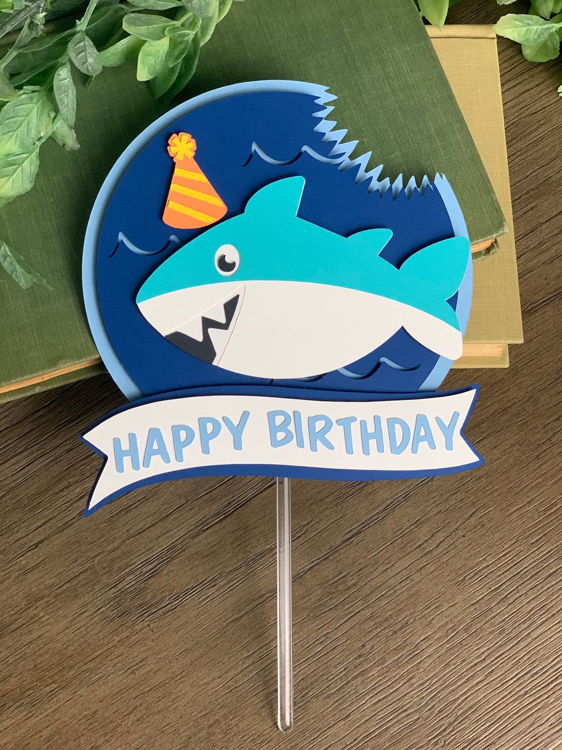 Shark Cake Topper Shark Birthday Decor Shark Party Shark Etsy