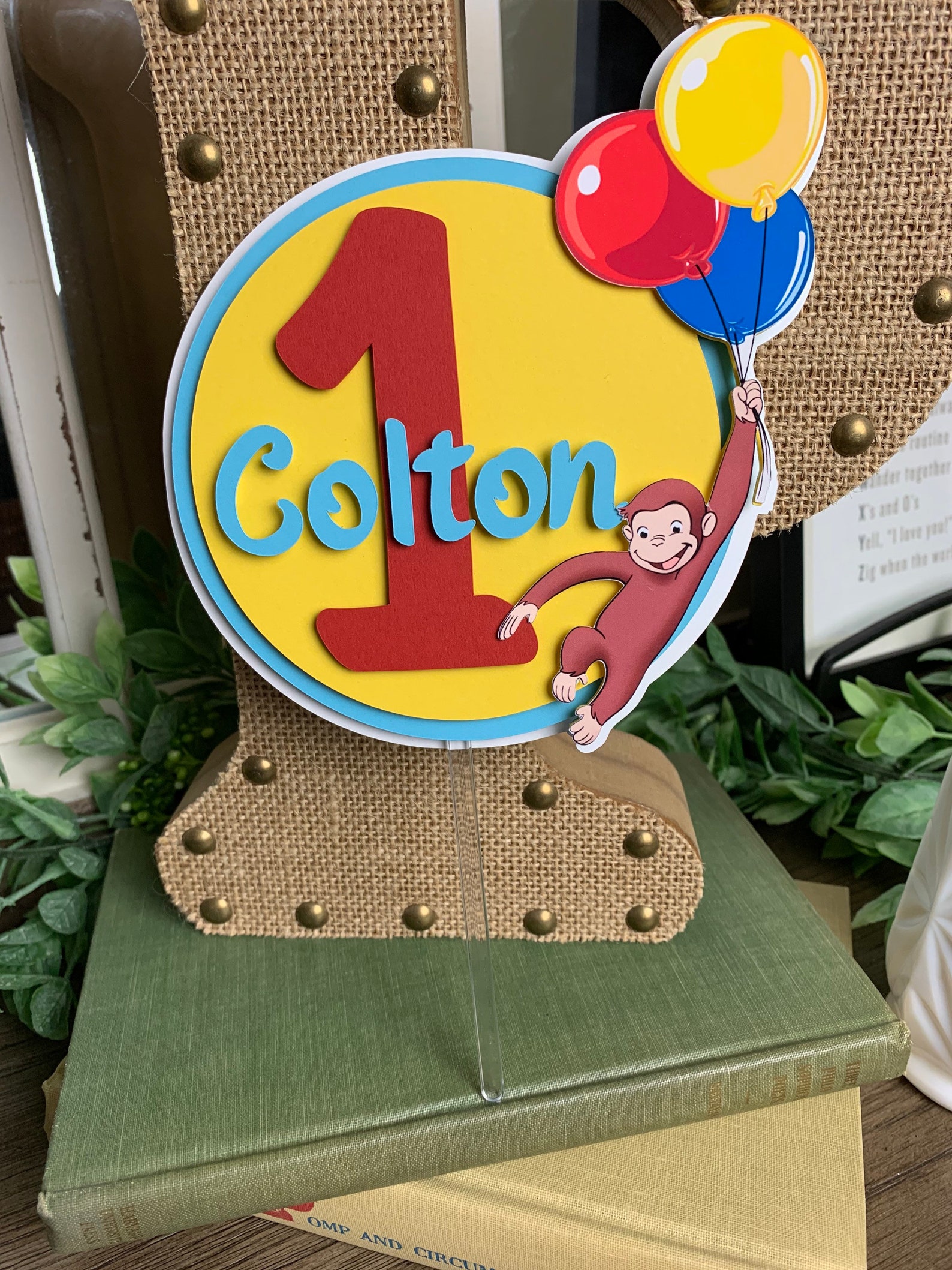 Curious George Cake Topper, Curious George Birthday, Curious George ...
