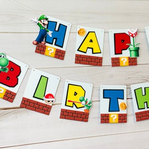 Super Mario Banner, Mario Party, Mario Birthday Decor - Etsy