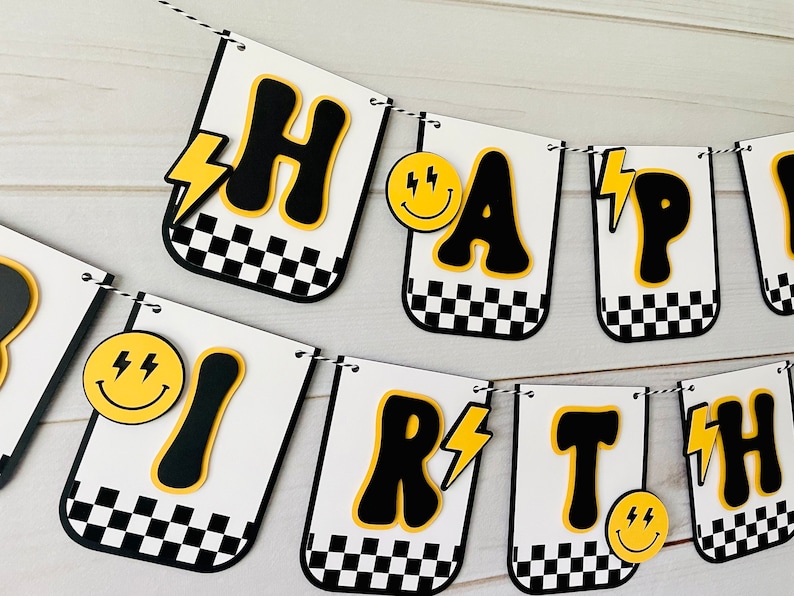 Smiley Face Banner, One Cool Dude Banner, Happy Dude Banner, Checkered ...