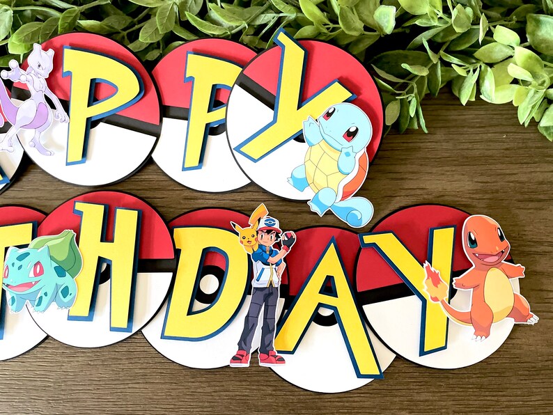 Pokemon Banner, Pokemon Birthday Decor, Pokemon Party - Etsy