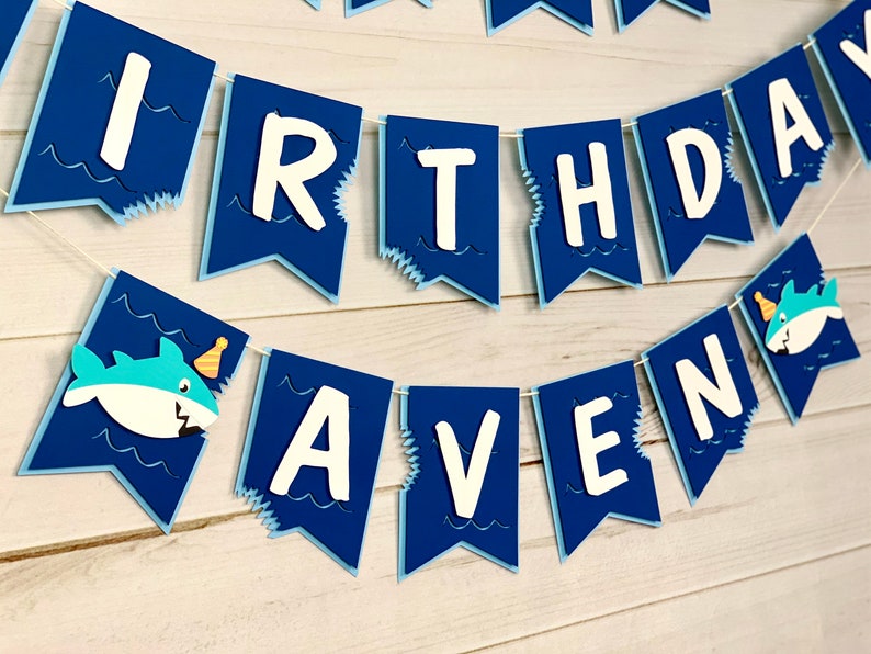Shark Birthday Banner Shark Banner Shark Party Shark Theme - Etsy