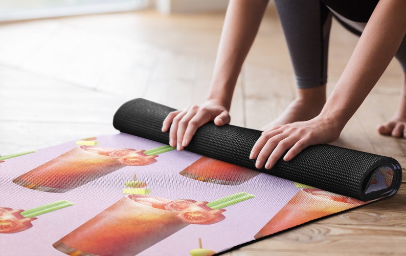 Bloody Mary Cocktail Illustration Art Modern Yoga Mat Fitness Mat ...