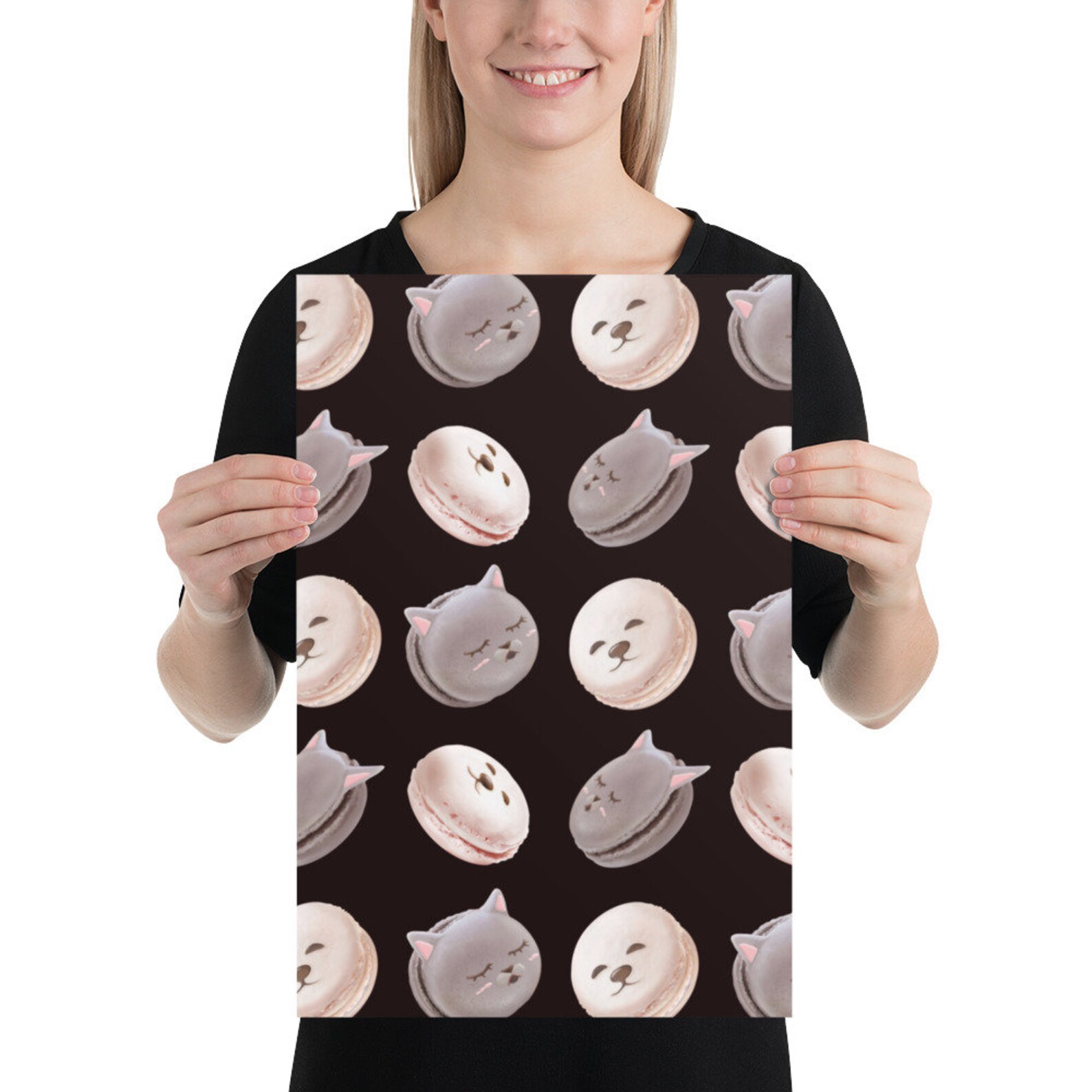 Macaron Food Illustration Kitchen Poster Wall Art | Etsy