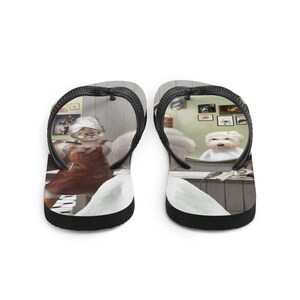 Barber Shop Illustration Art Flip-flops - Etsy