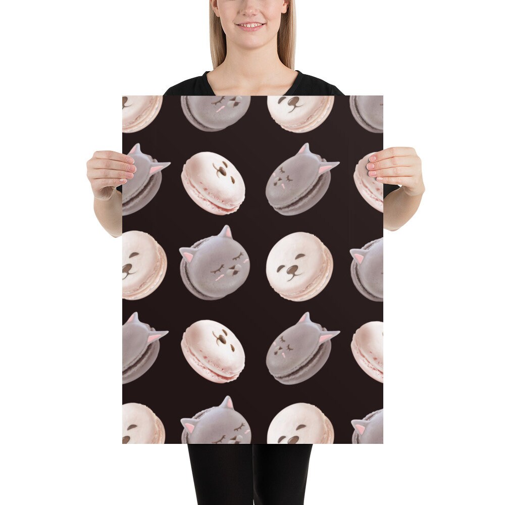 Macaron Food Illustration Kitchen Poster Wall Art Poster - Etsy