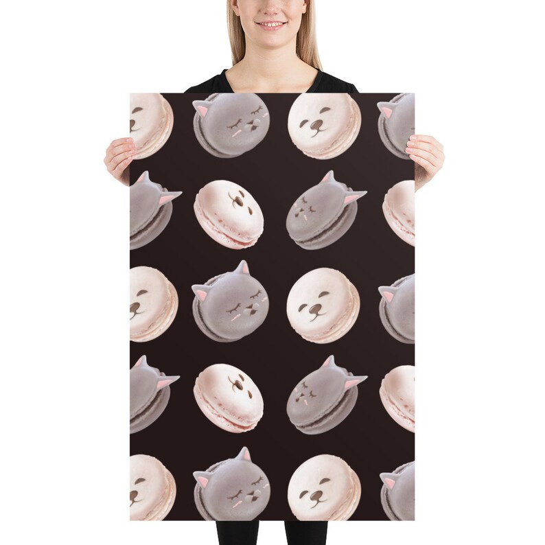 Macaron Food Illustration Kitchen Poster Wall Art Poster - Etsy