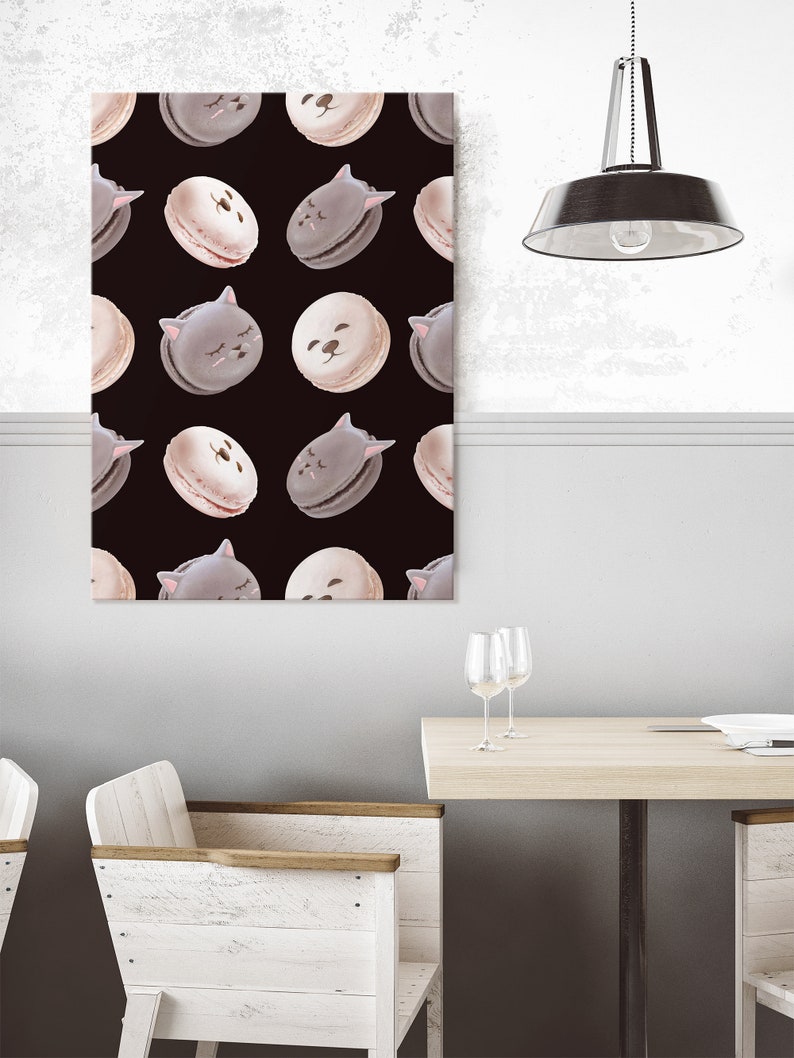 Macaron Food Illustration Kitchen Poster Wall Art Poster - Etsy