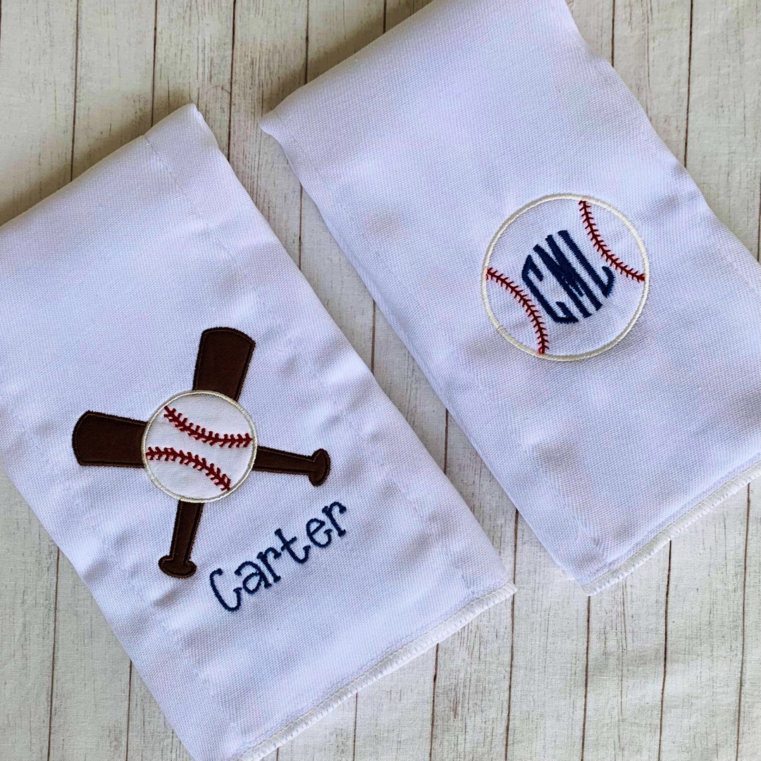 Baseball Themed Burp Cloths Set of Two - Etsy