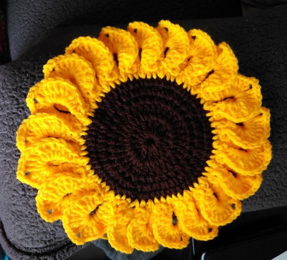 2 Pieces Sunflower Crochet Pot Holder | Etsy