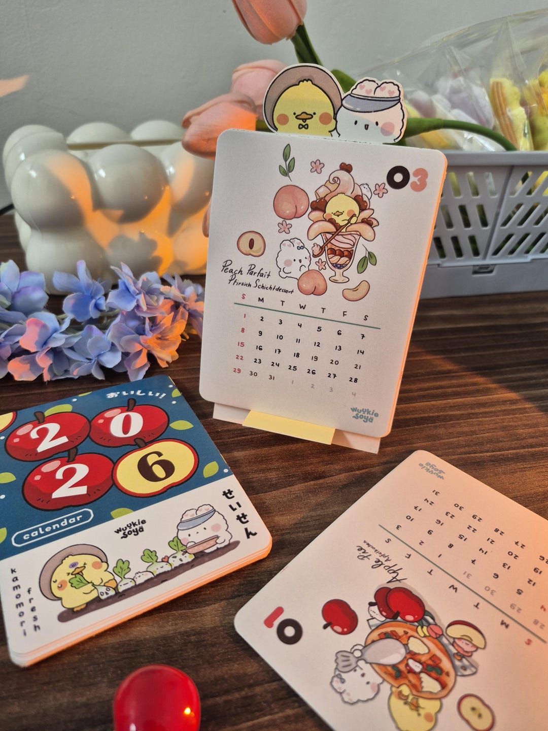 2026 Kawaii Desk Calendar | Food Theme Calendar | Wuukie & Soya ...
