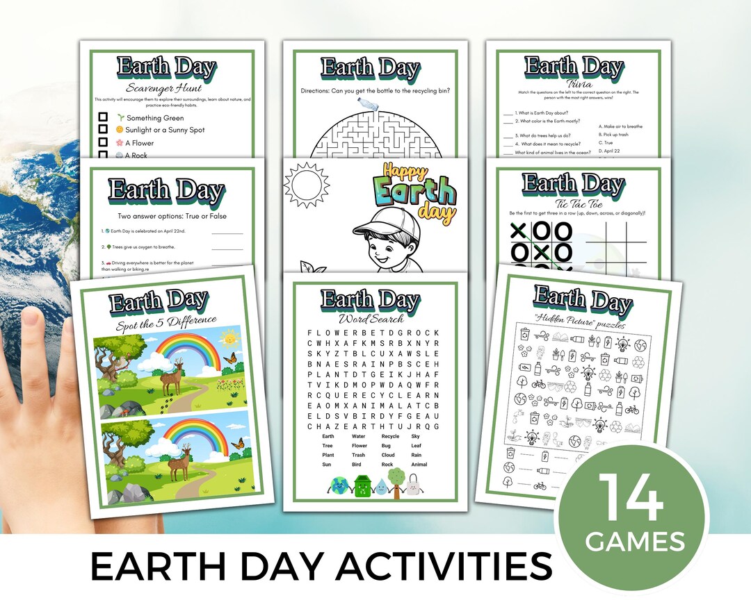Earth Day Activity Bundle | Printable Games for Kids | Classroom or ...
