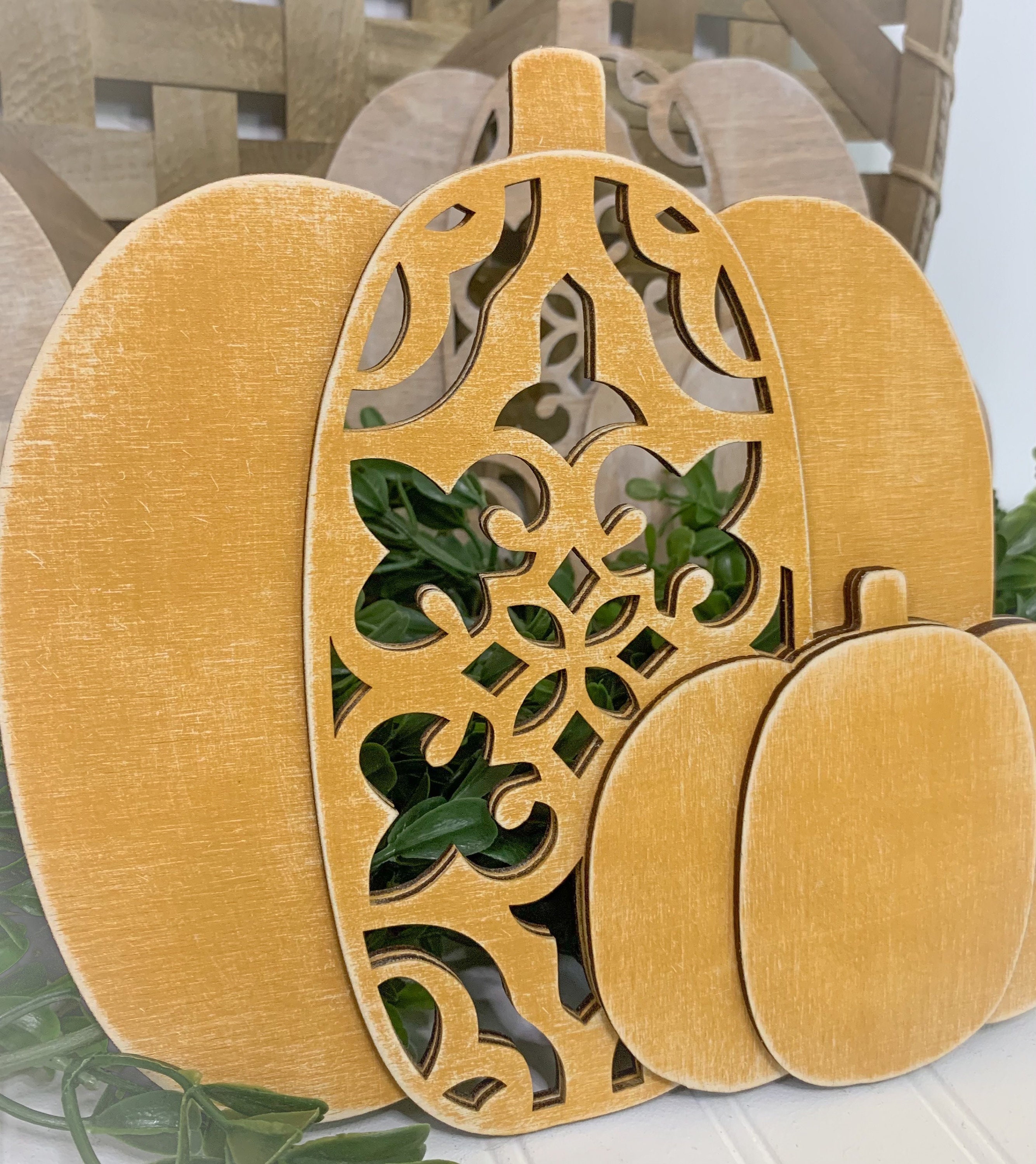 Ornate Tabletop Pumpkin Duo - Etsy