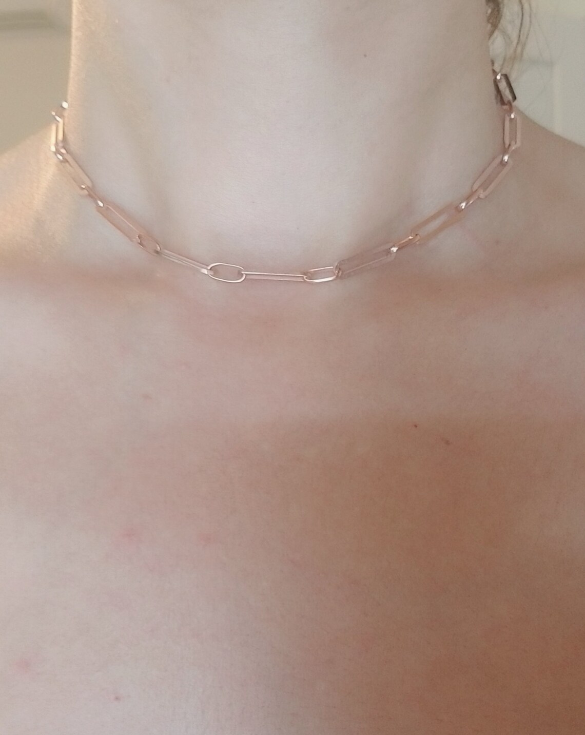 Drawn Chain Necklace Choker Adjustable With Extension 925 | Etsy