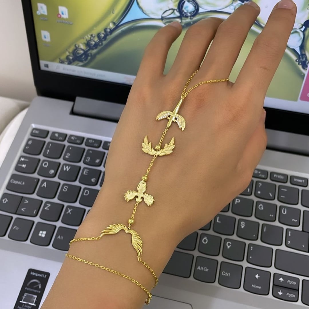 Archangel Michael Angel Wings Solid 925 Sterling Silver Slave Bracelet ...