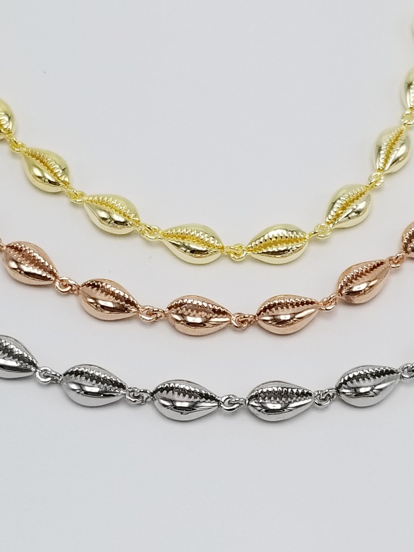 Seashell Solid 925 Sterling Silver Body Chain Adjustable Anklet With ...