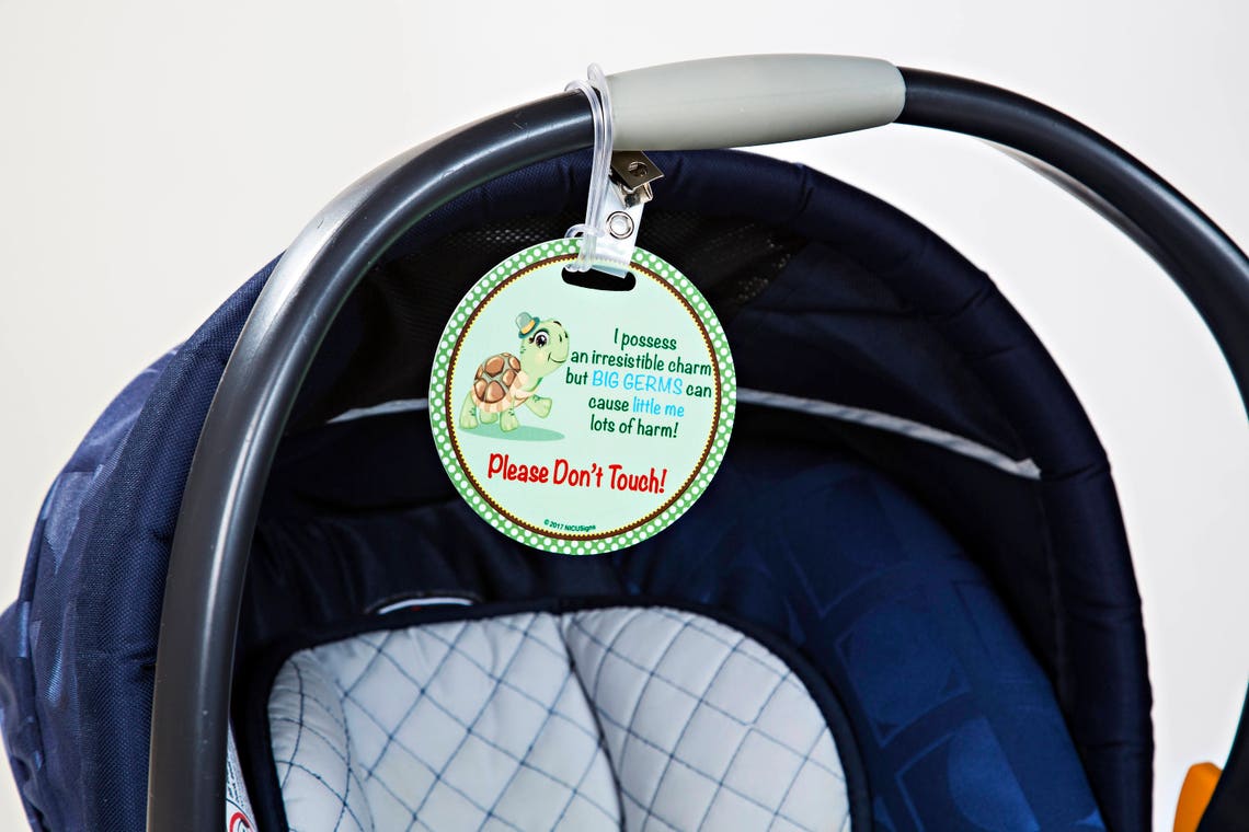 Car Seat Tag Stroller Tag Newborn/preemie Germ Stopper Sign - Etsy